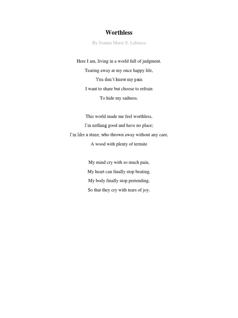 Worthless | PDF | Religion & Spirituality | Poetry