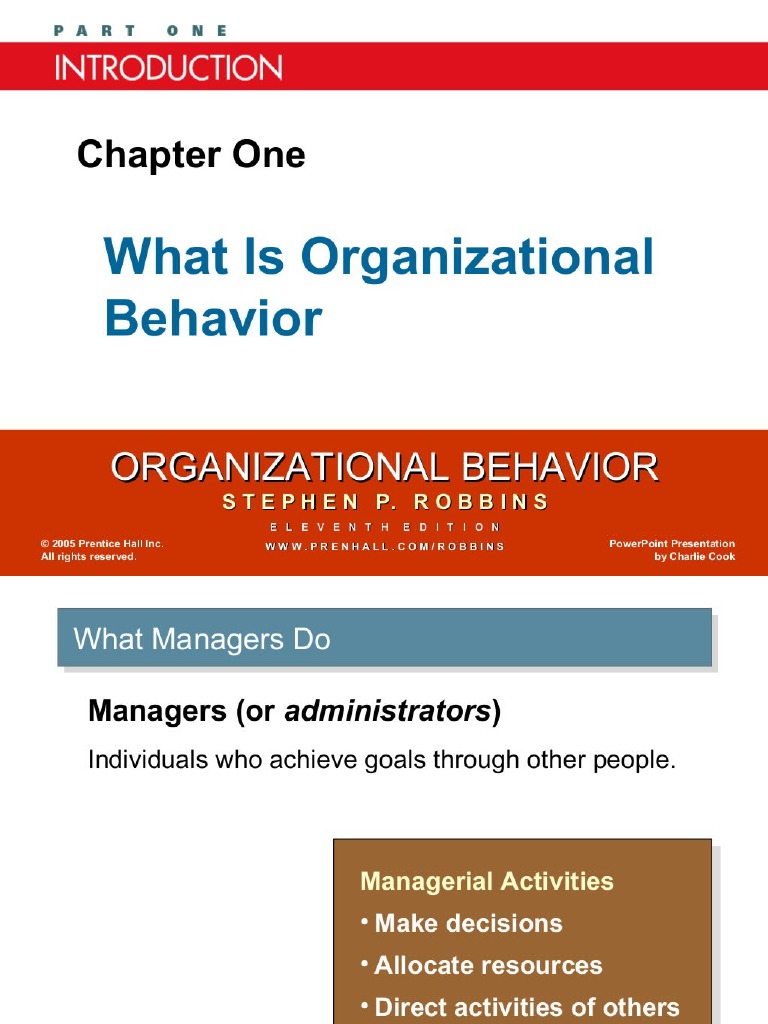 Organizational Behaviour Stephen Robbins Chapter 1 | PDF