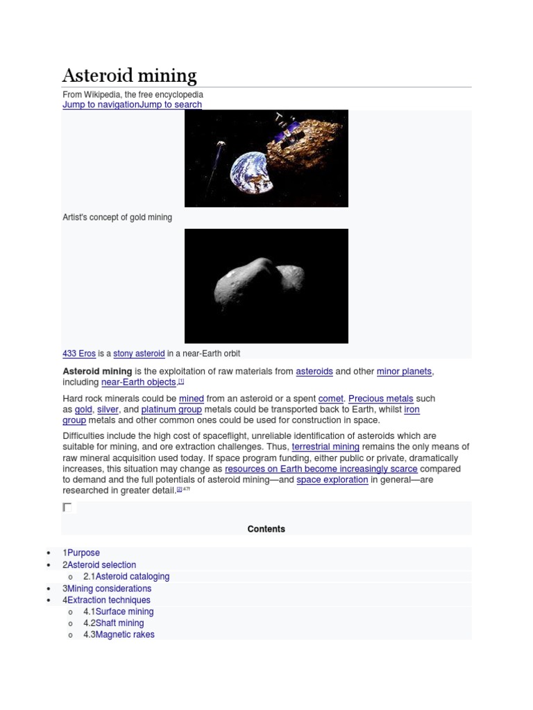 Asteroid Mining | PDF | Asteroid | Mining