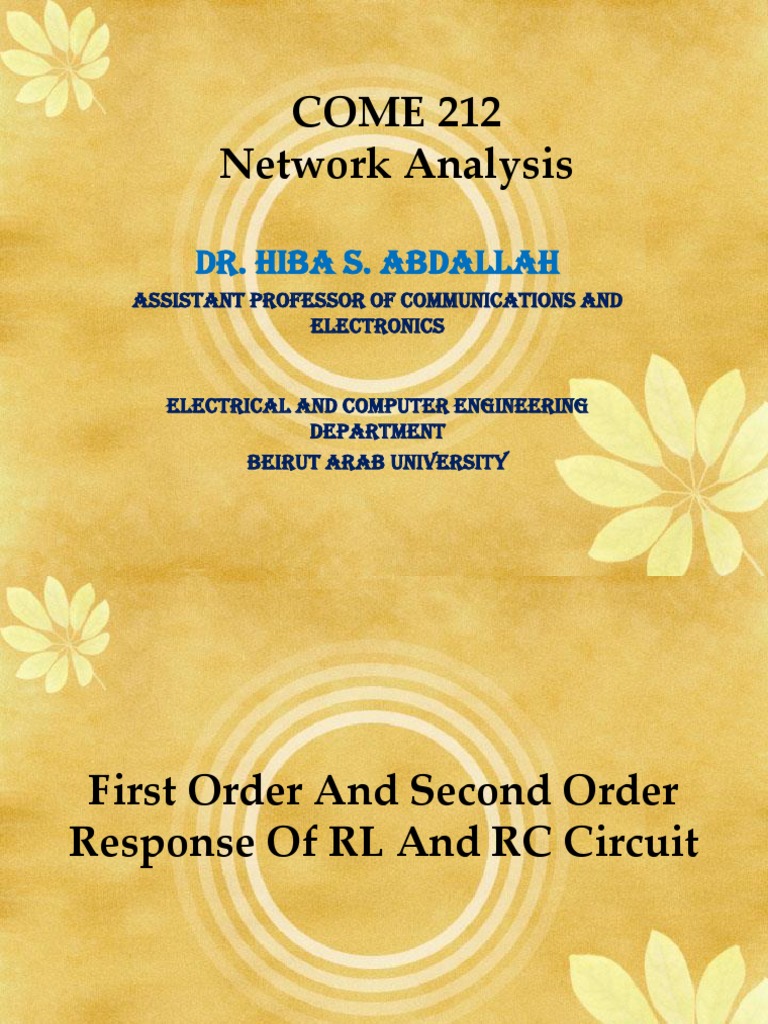 Transient 1st & 2nd Order | PDF | Series And Parallel Circuits ...
