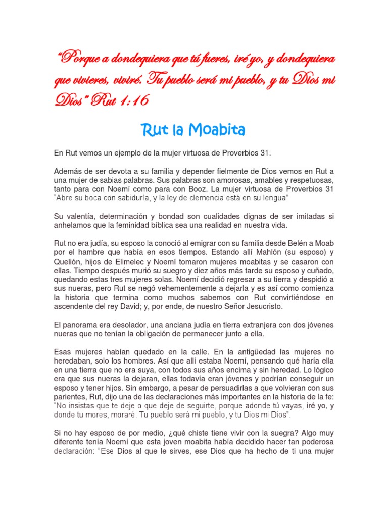 Estudio de Rut | PDF | Libro de rut | Noemí (figura bíblica)