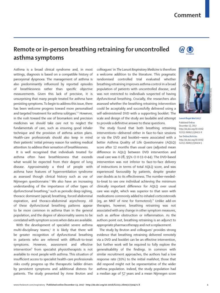 Comment: Lancet Respir Med 2017 | PDF | Asthma | Breathing