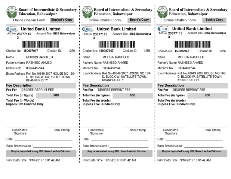 Challan Form 1256 PDF | PDF | Business