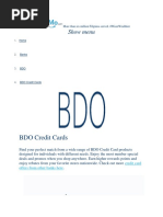 A. Bdo Basic Cards: BDO Standard Mastercard BDO Visa Classic BDO ...