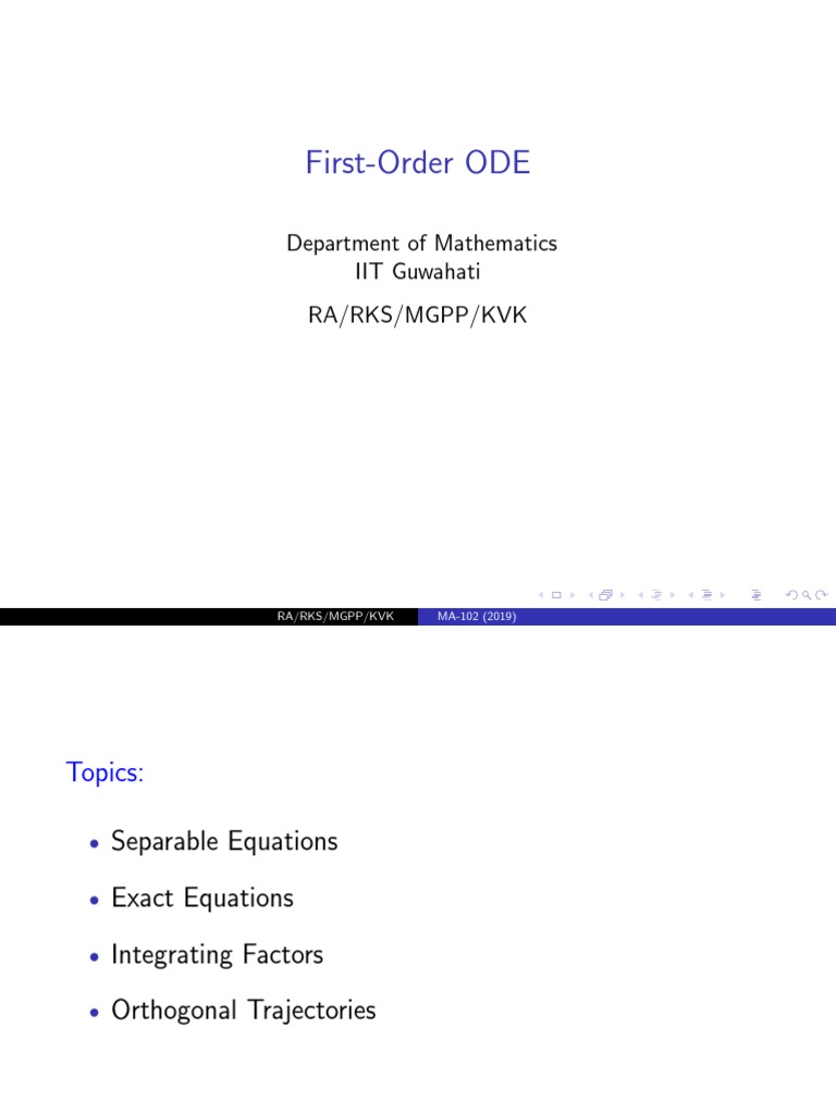 First-Order ODE Solving Made Simple | PDF | Ordinary Differential ...