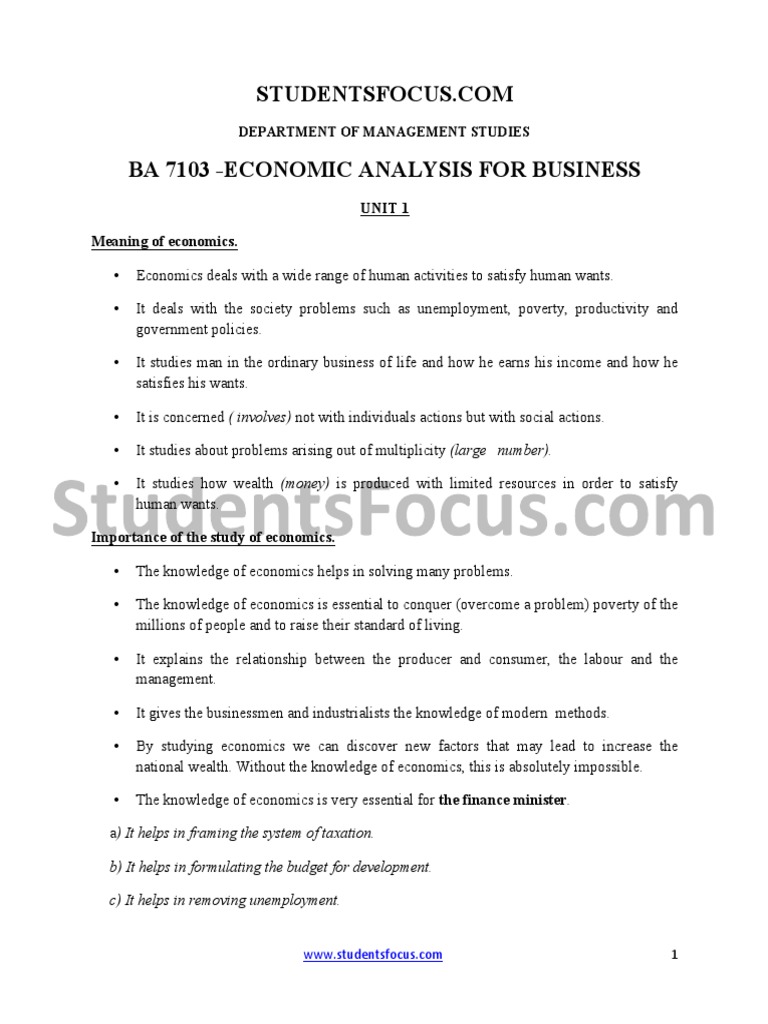 Economic Analysis for Business Overview | PDF | Macroeconomics | Economics