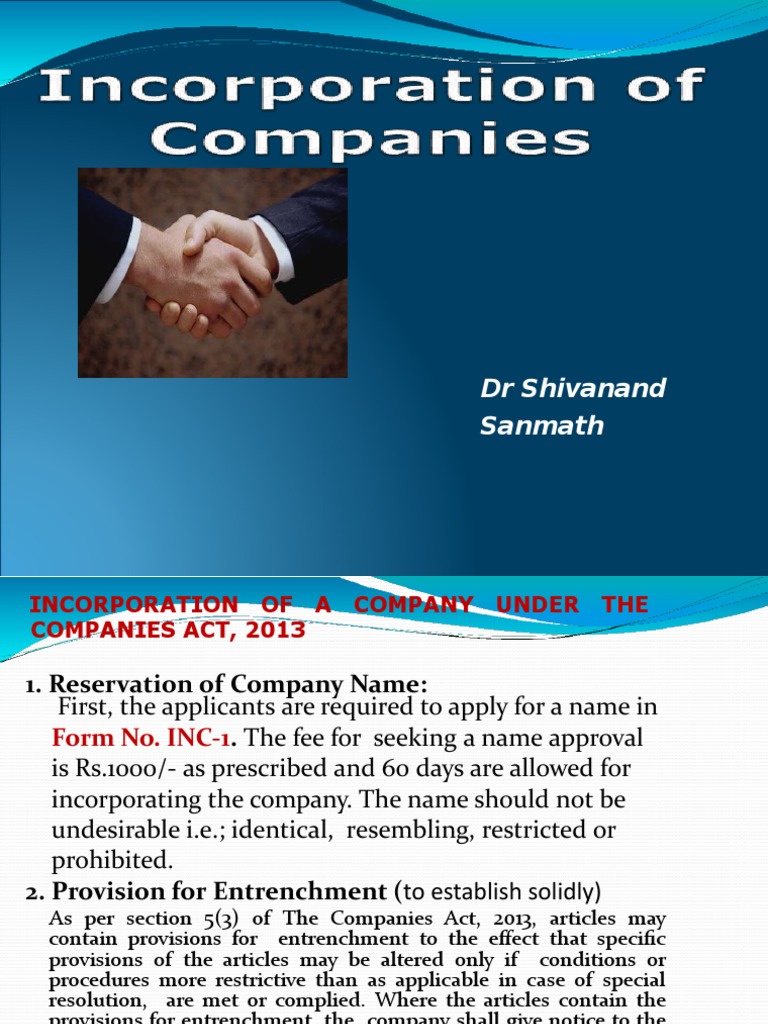 Incorporation MoA AoA | PDF | Prospectus (Finance) | Stocks