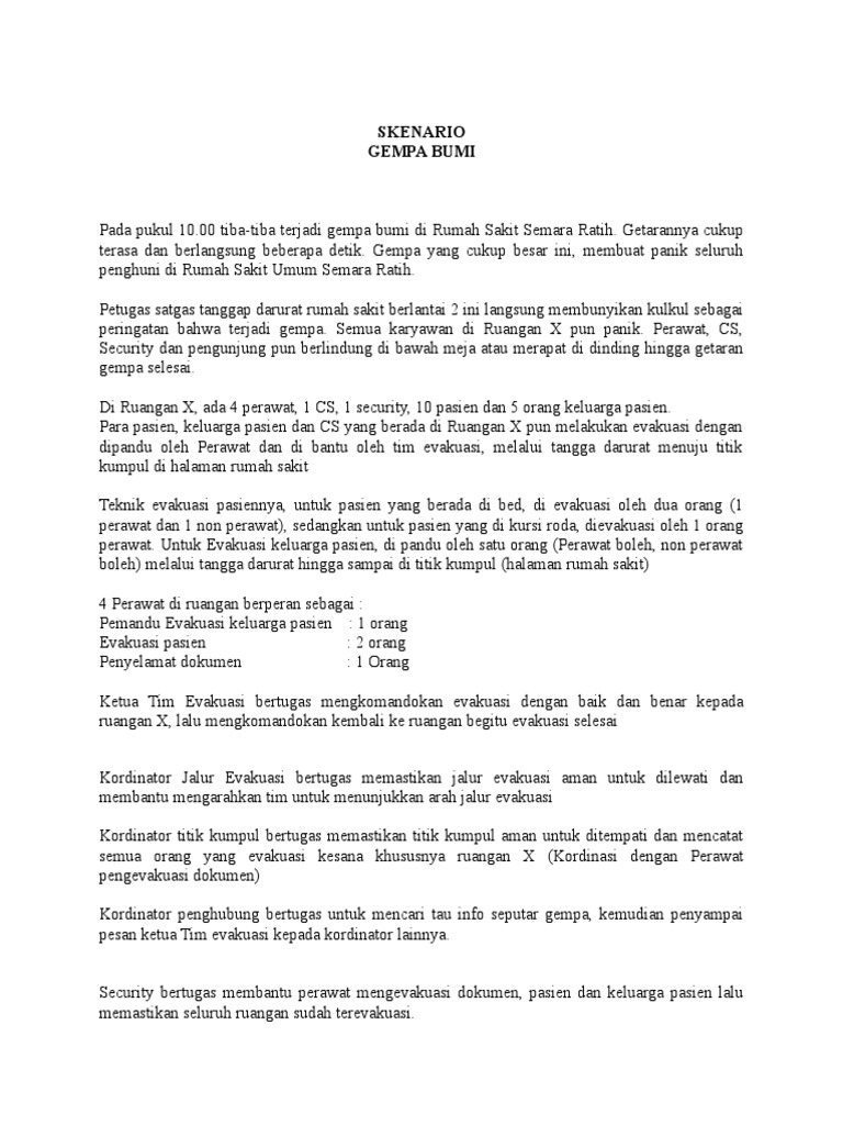 Skenario Gempa | PDF | Sains & Matematika | Agama & Spiritualitas