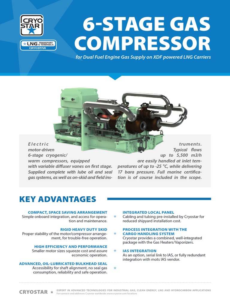 6-Stage Cryogenic Gas Compressor for Supplying Boil-Off Gas to Dual ...
