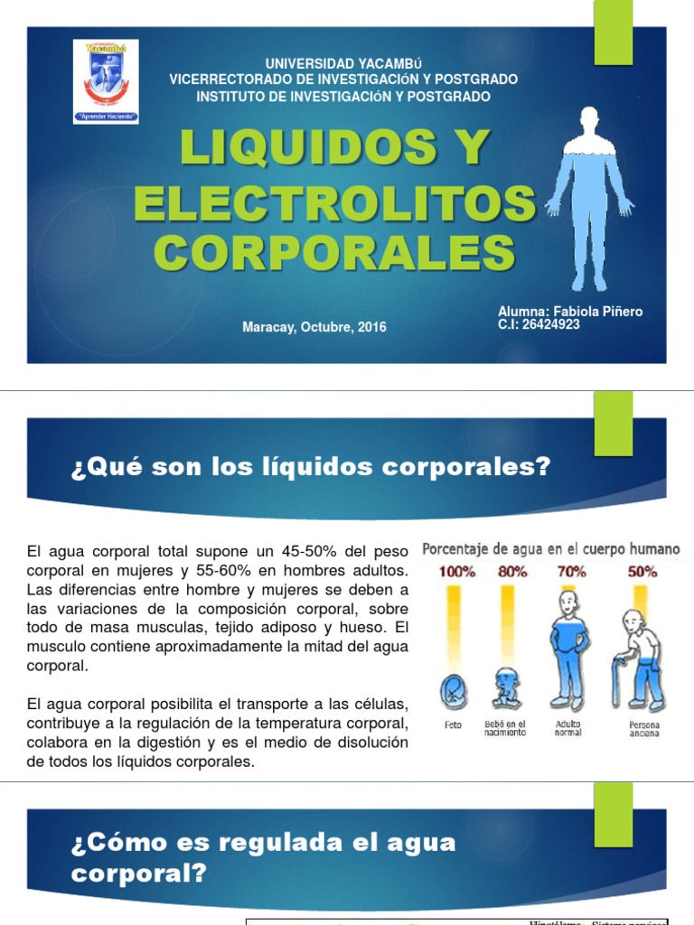 Liquidos Y Electrolitos Corporales | PDF | Electrólito | Concentración