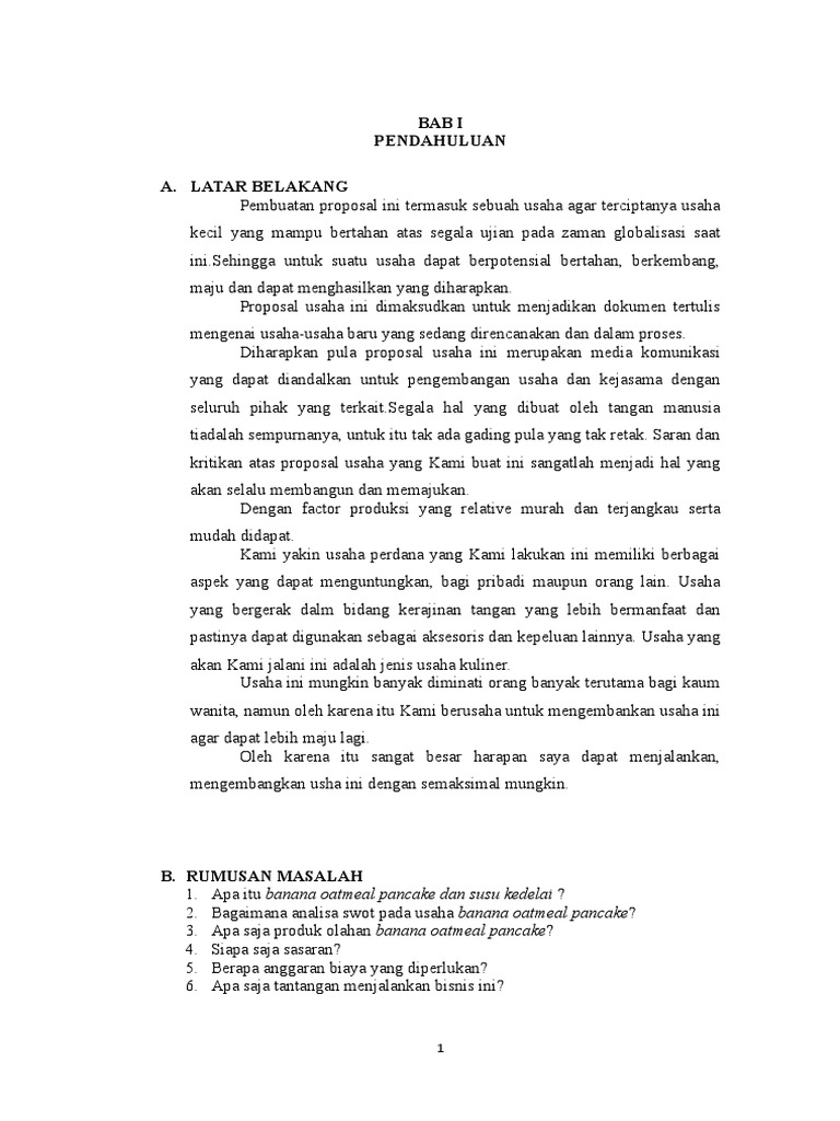 Proposal Usaha Enterpreneur | PDF | Karier & Perkembangan | Bisnis