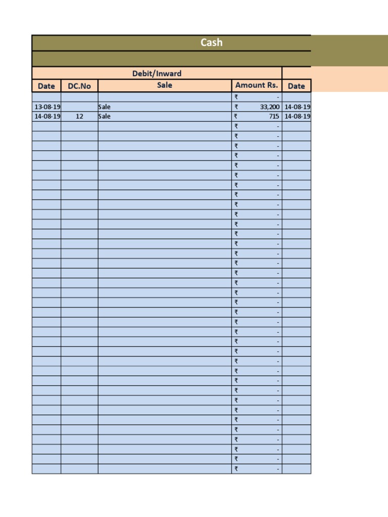 Debit/Inward Credit/Outward Date DC - No Sale Amount Rs. Date | PDF ...