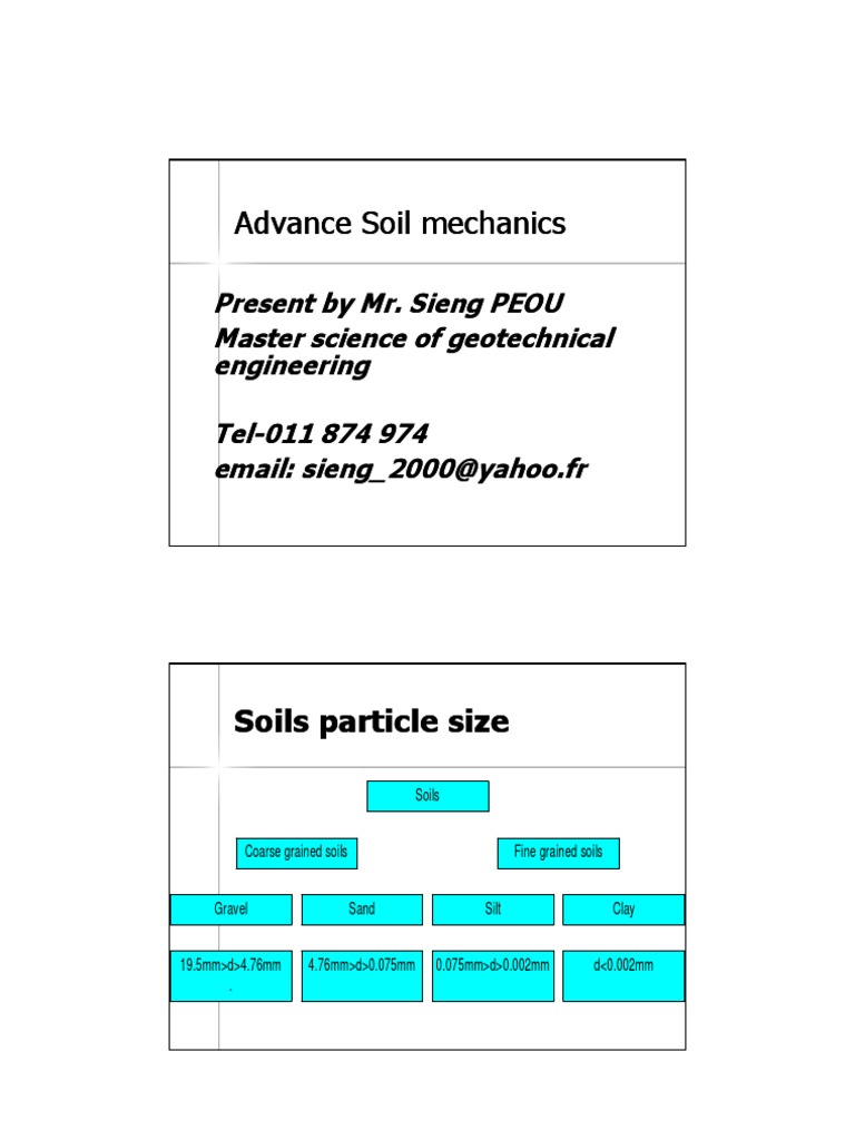 Advance Soil Mechanics (Compatibility Mode) | PDF | Silt | Sand
