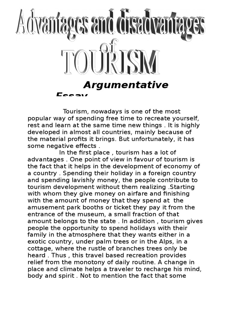 Argumentative Essay | PDF | Tourism | Economies