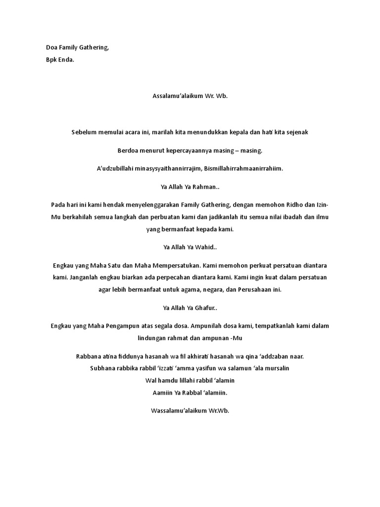 Doa Family Gathering | PDF