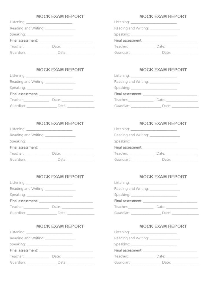 Mock Exam Report Mock Exam Report | PDF | Standardized Tests ...