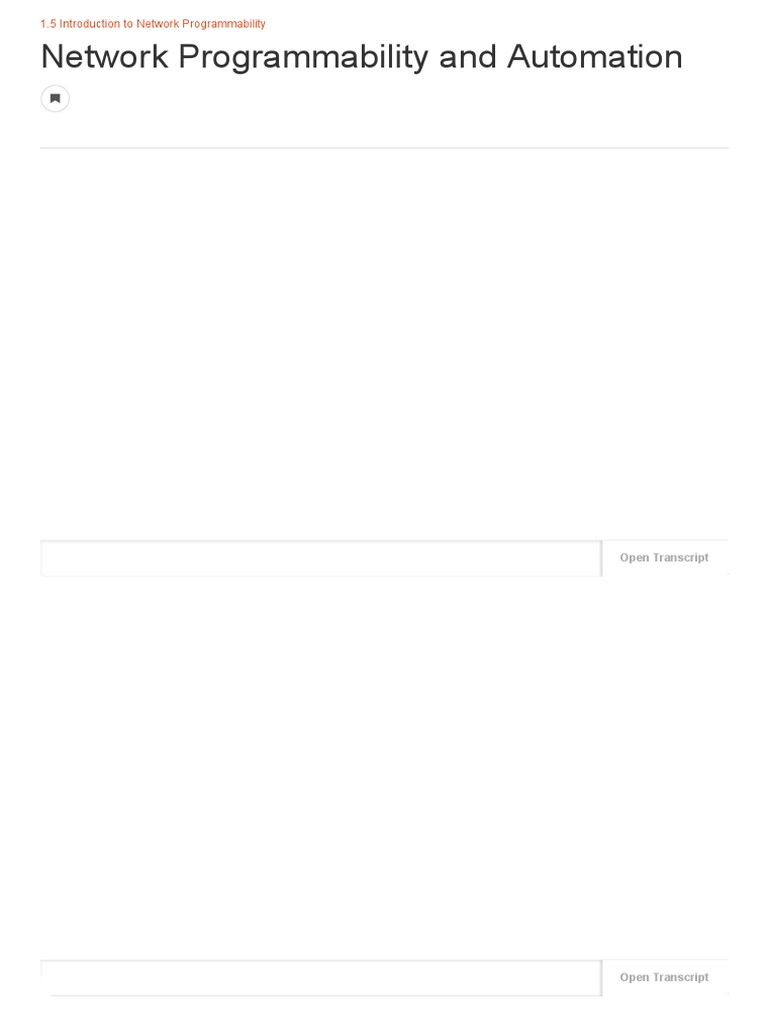 Network Programmability and Automation: Open Transcript | PDF ... Network Programmability and Automation: Open Transcript | PDF ...