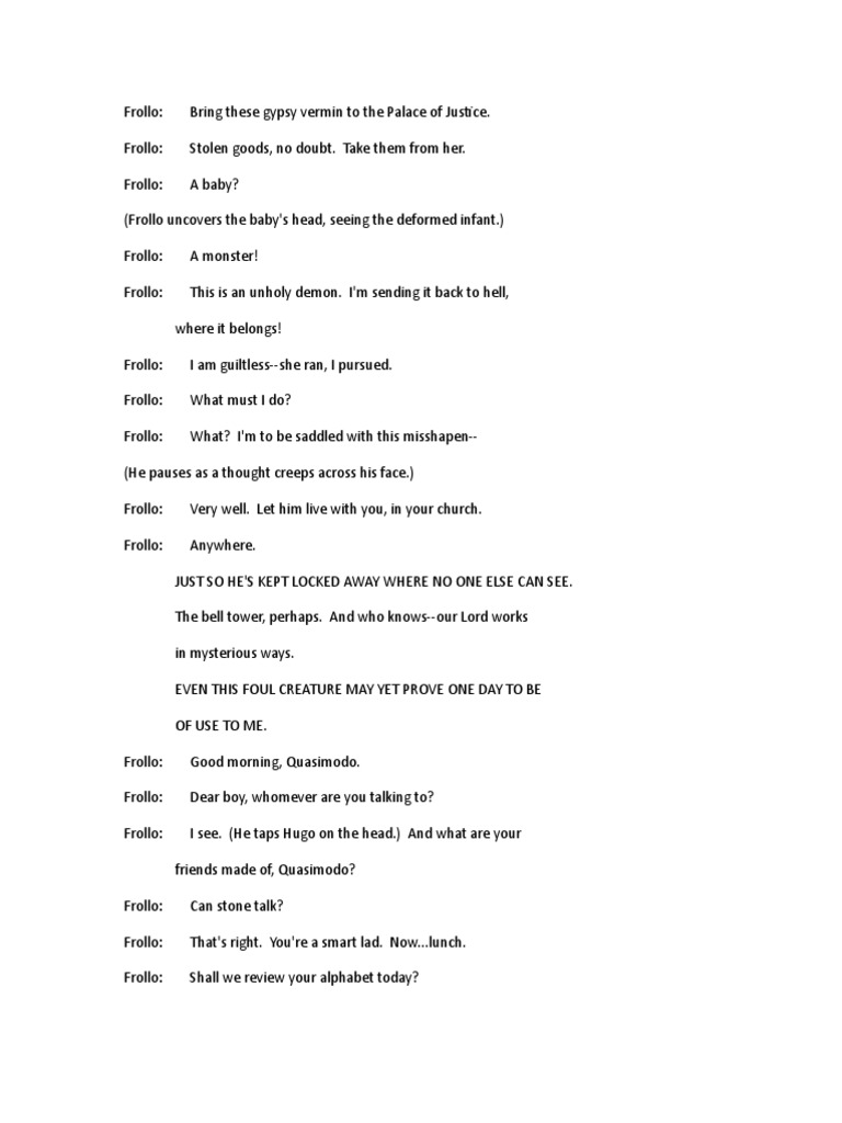 SCRIPT | PDF | Claude Frollo | Esméralda (The Hunchback Of Notre Dame)