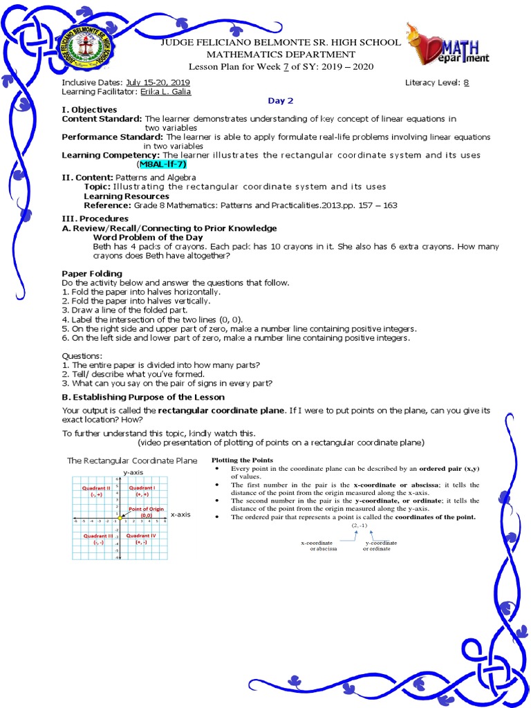 Rectangular Coordinate System | PDF | Cartesian Coordinate System ...