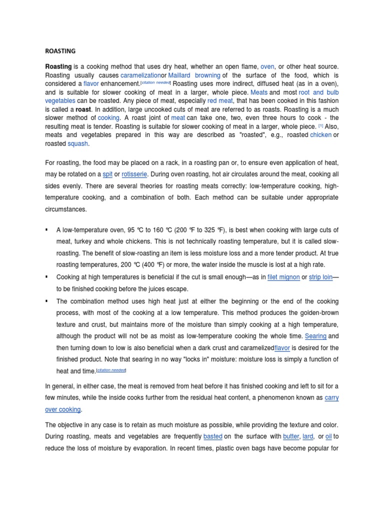 Roasting: Roasting Is A Cooking Method That Uses Dry Heat, Whether An ...