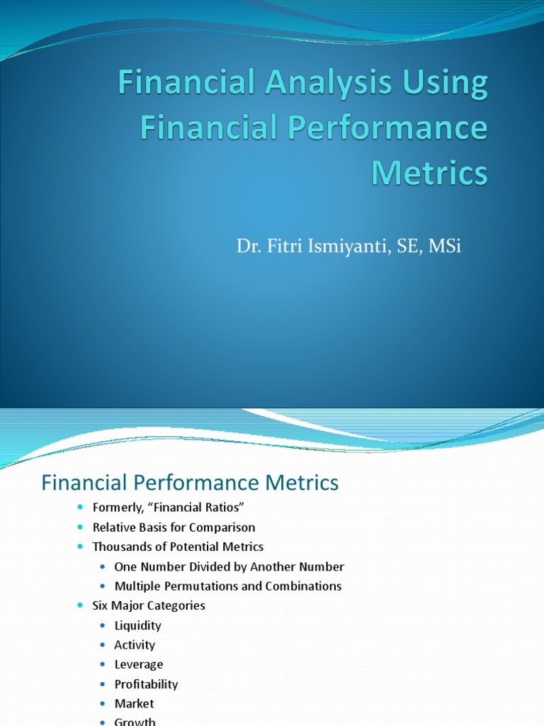 Financial Analysis Using Financial Performance Metrics-Fitri-Ismiyanti ...