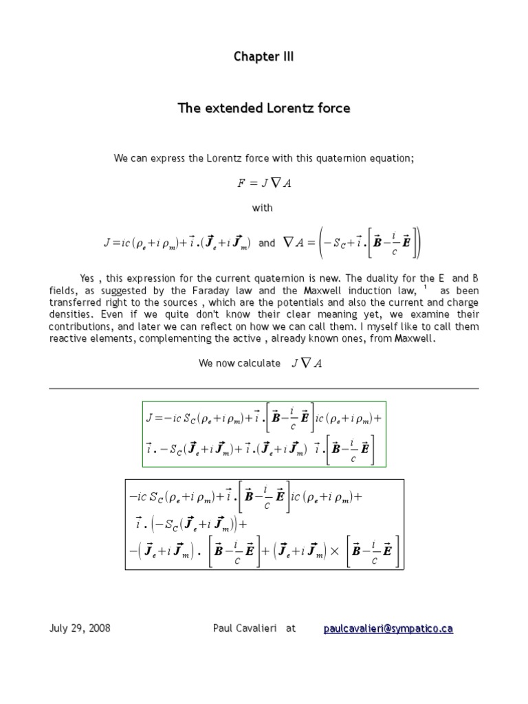 Extended Lorentz Force Analysis | PDF