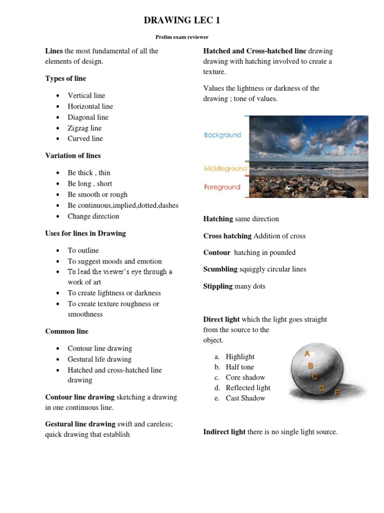 Drawing Lecture Reviewer | PDF | Composition (Visual Arts) | Drawing