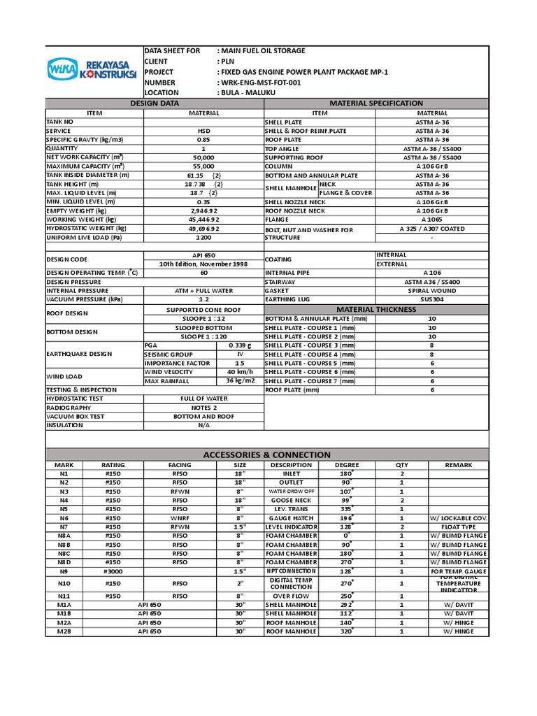 DATASHEET TANK | Pressure | Gases | Free 30-day Trial | Scribd