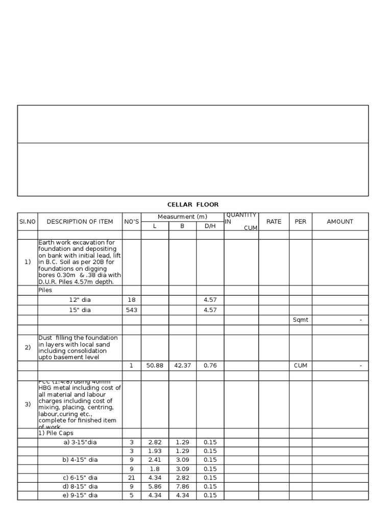 Estimation | Download Free PDF | Deep Foundation | Structural Engineering