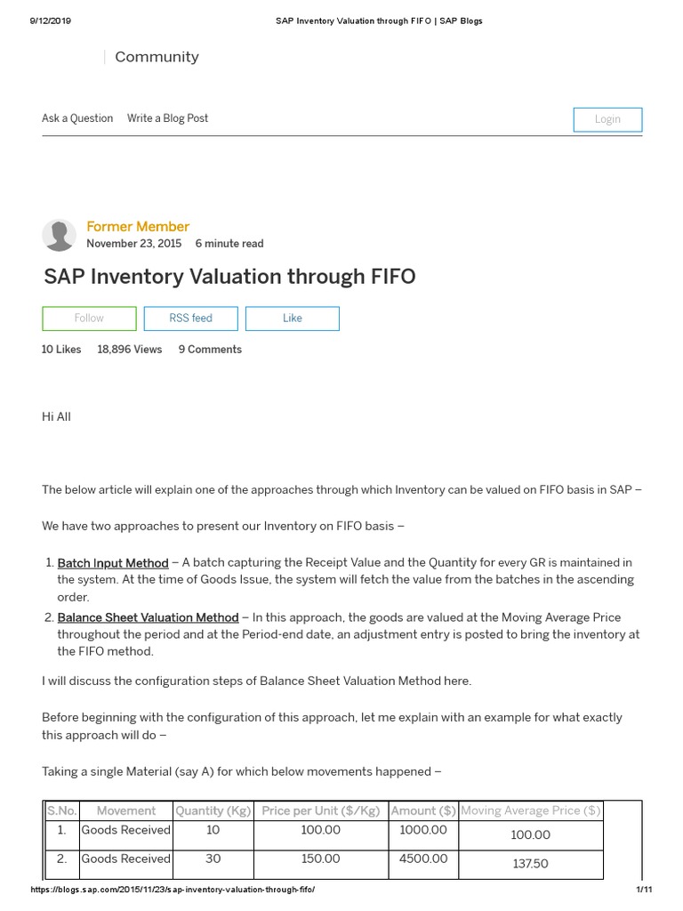 Inventory Valuation - FIFO Basis | PDF | Inventory | Inventory Valuation