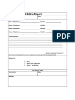 Employee Safety Violation Form | PDF