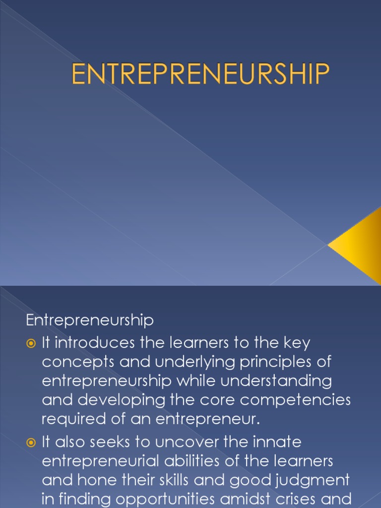 Entrepreneurship_Grade12..pptx | Entrepreneurship | Survey Methodology