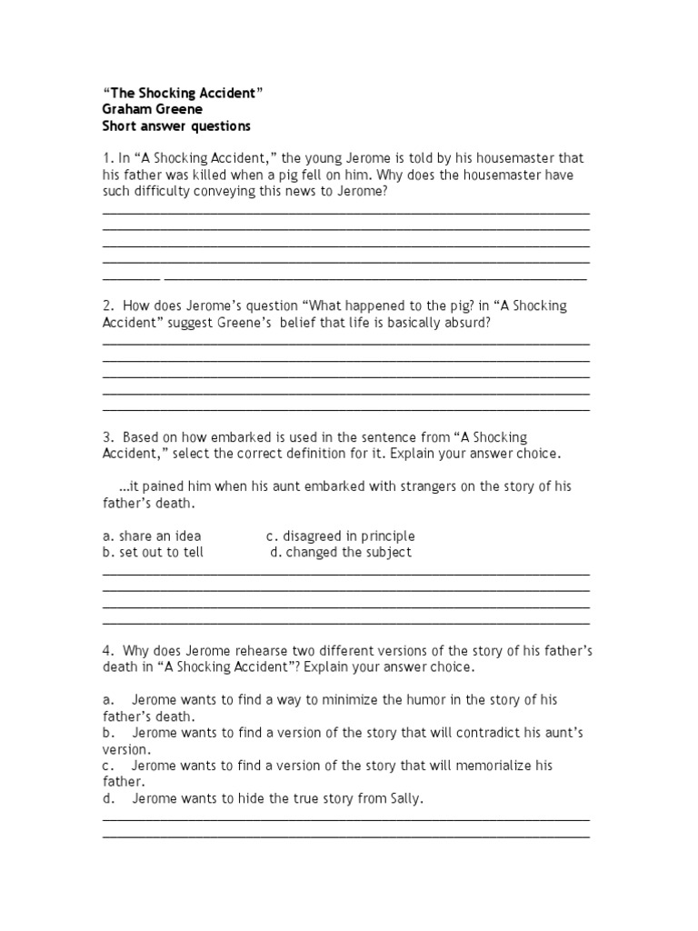 A Shocking Accident Worksheet | PDF