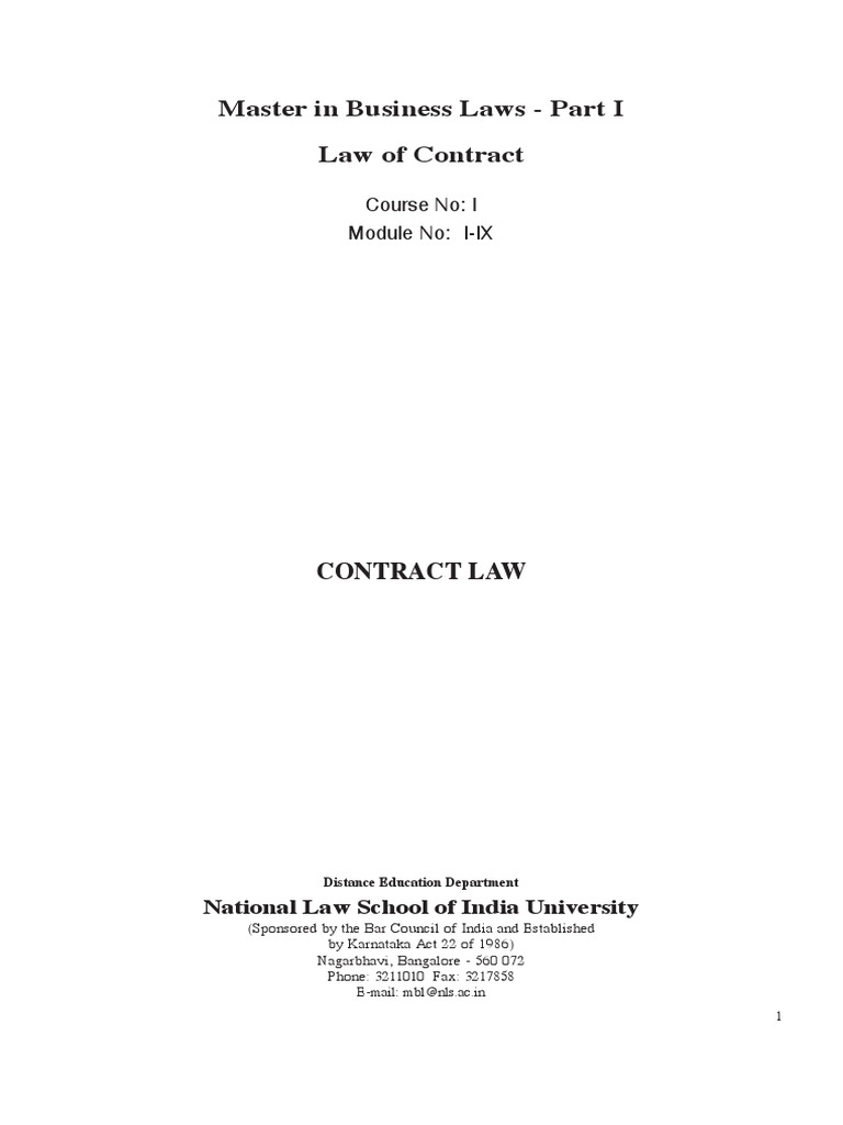 Contract Law Study Material 1 PDF | PDF | Offer And Acceptance ...