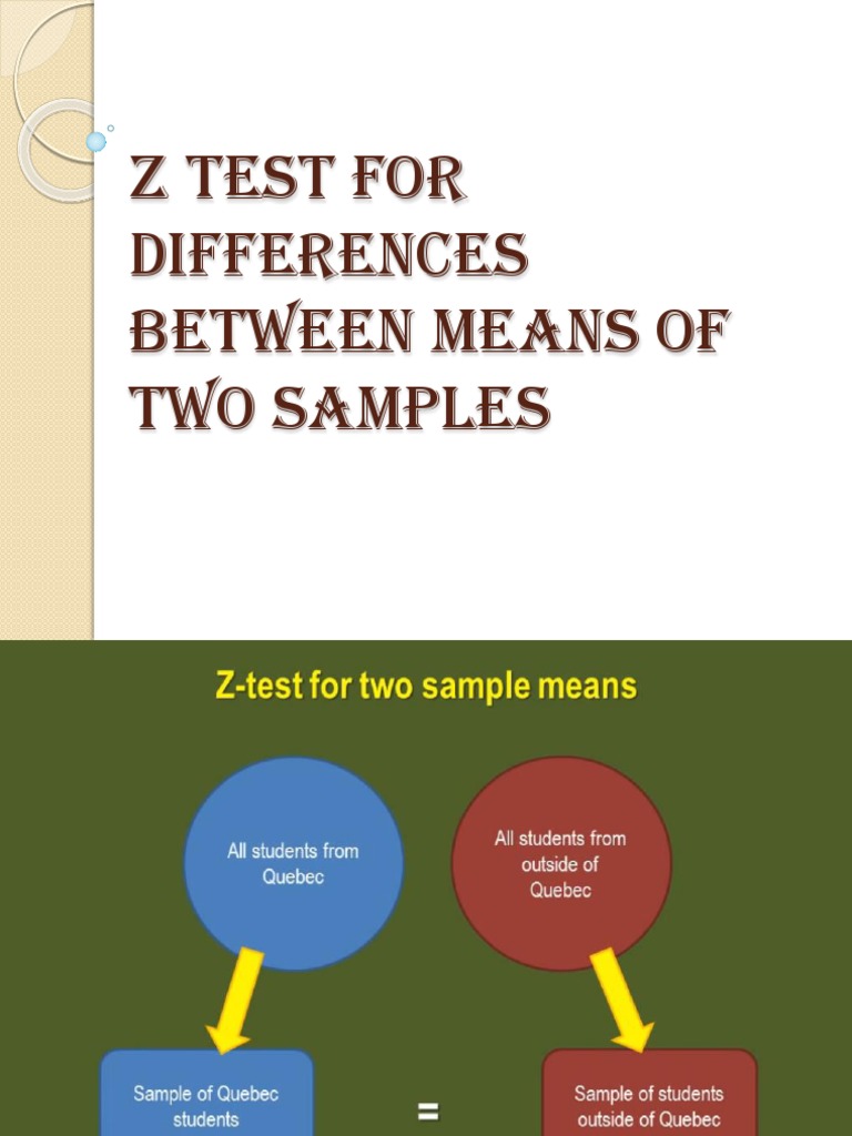 Z Test For Differences Between Means of Two Samples | PDF