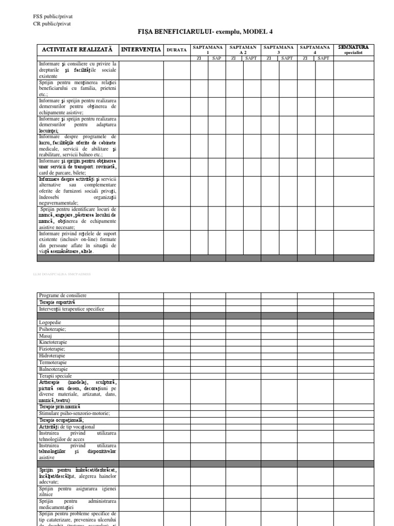 Fisa Beneficiarului 4 2019 | PDF
