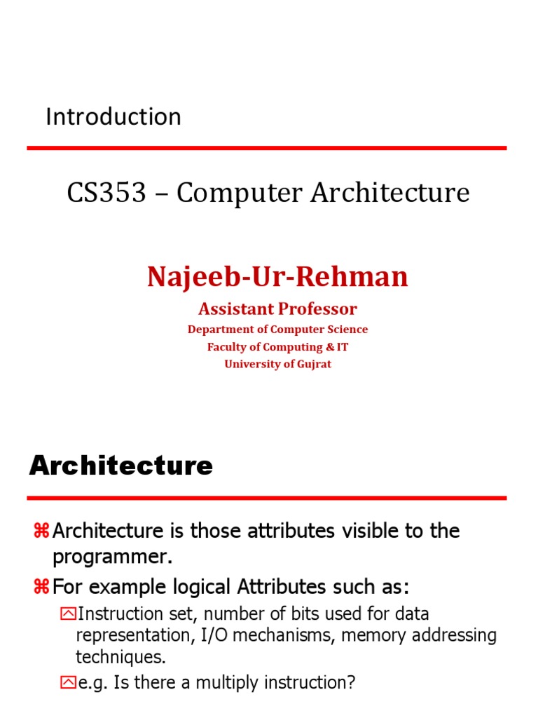 Computer Architecture | PDF | Computer Data Storage | Central Processing Unit