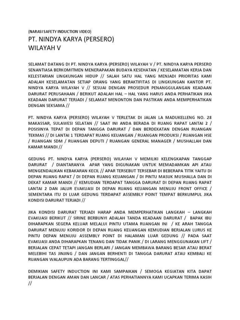 Script Safety Induction Video | PDF