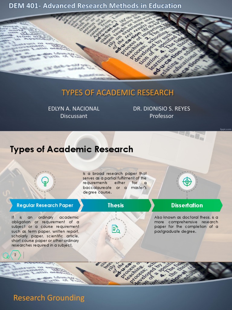 Types of Academic Research | PDF | Validity (Statistics) | Thesis