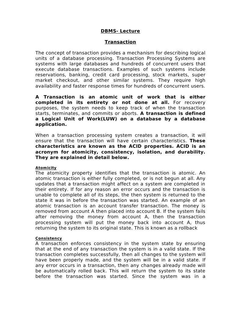 Transaction Pdf Database Transaction Concurrency Computer Science