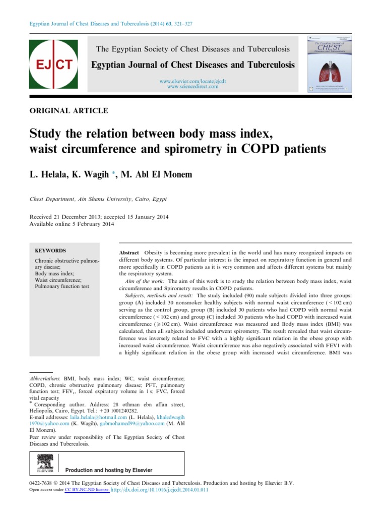 Study The Relation Between Body Mass Index, Waist Circumference and ...