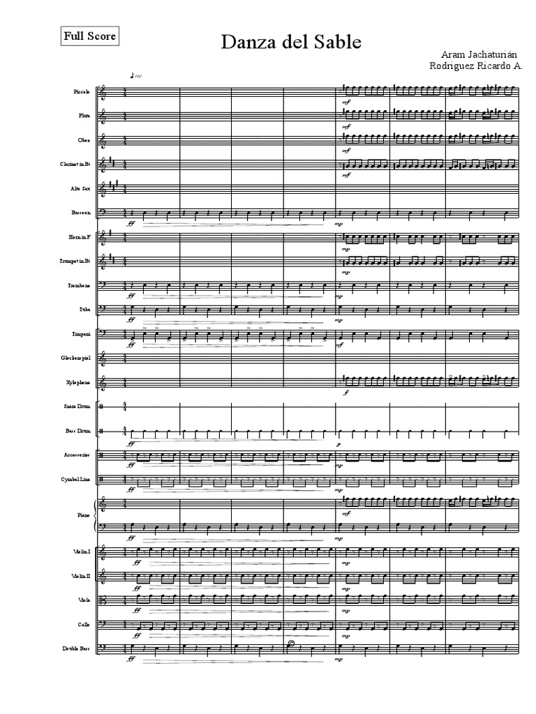 Danza Del Sable - Score PDF | PDF | Compositions For Orchestra | Music ...