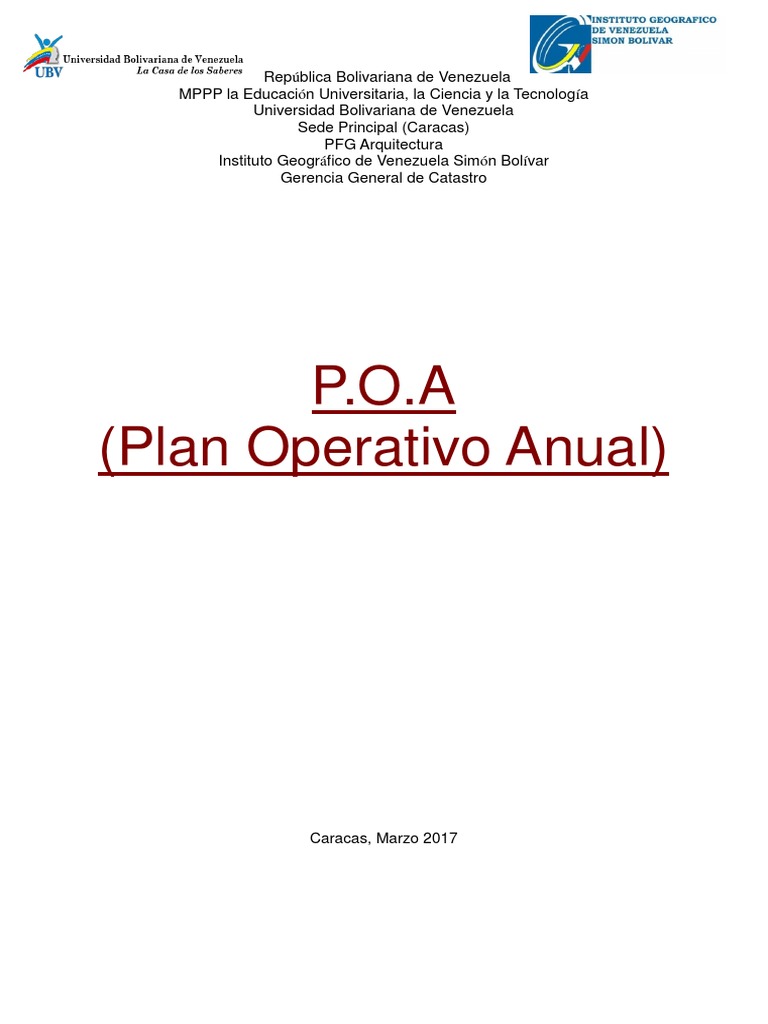 (Poa) Plan Operativo Anual | PDF | Planificación | Venezuela