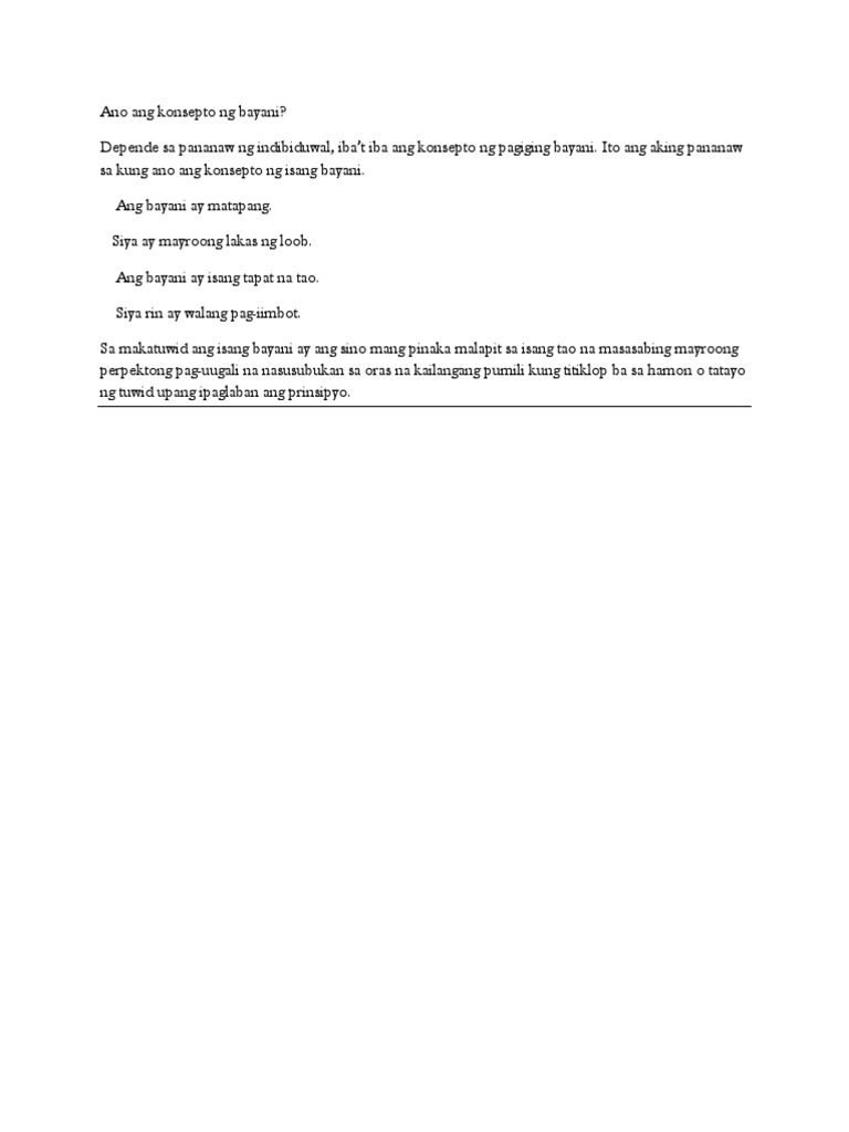 Ano Ang Konsepto NG Bayani | PDF