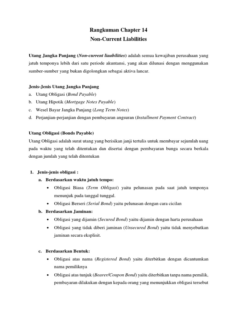 Rangkuman Chapter 14 Intermediate Accounting | PDF | Pengelolaan Keuangan & Uang