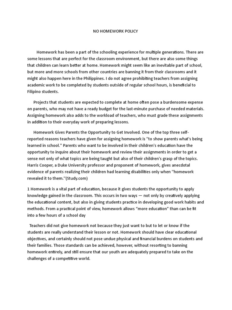 Position Paper | PDF | Homework | Pedagogy