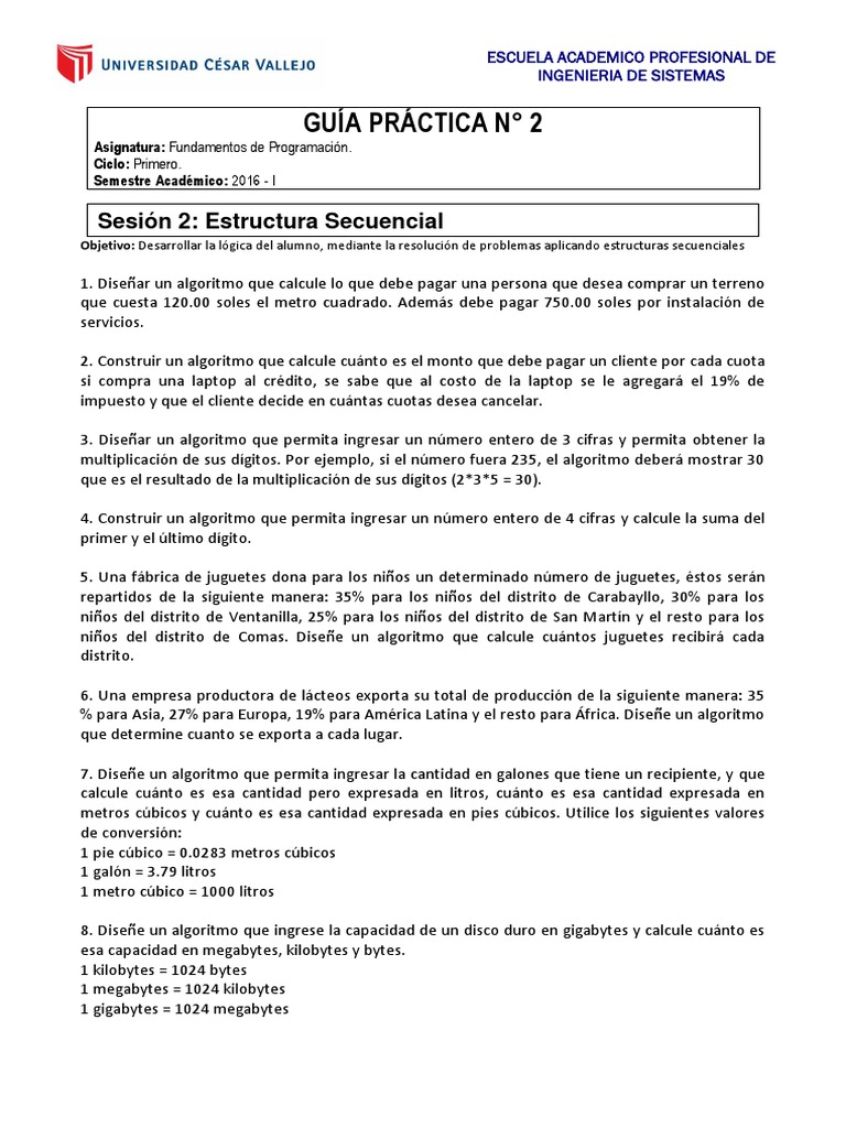 Sesion2 FP Lab | PDF | Algoritmos | Informática y tecnología de la información