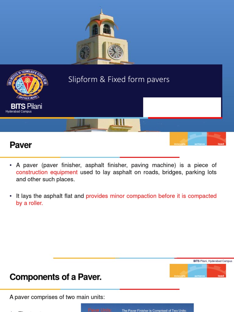 Slip Form and Fixed Form Pavers | PDF | Building Materials | Mechanical ...