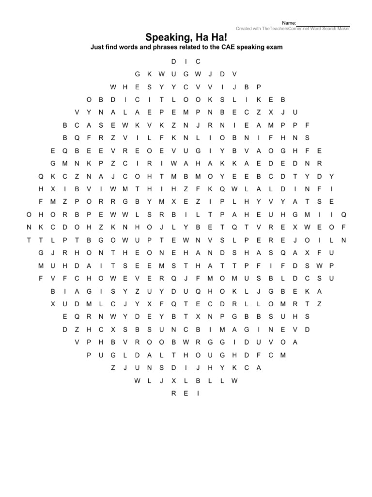Speaking, Ha Ha!: Just Find Words and Phrases Related To The CAE ...
