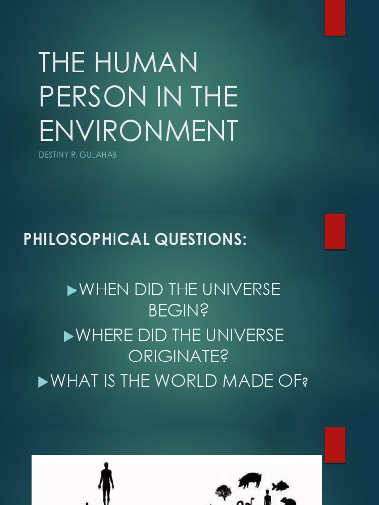 The Human Person in The Environment | PDF | Environmentalism | Ecology